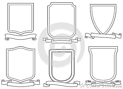 Set Of Vector Emblems, Crests, Shields And Scrolls Royalty Free Stock ...