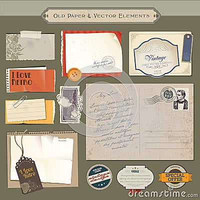 Old Paper Objects - Vintage Tickets, Letters Stock Vector ...