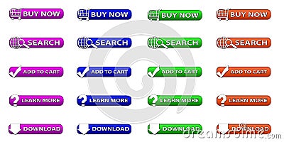 Stylish website buttons stock vector. Illustration of website - 13772047