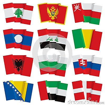 Set Of World Flags Cartoon Vector | CartoonDealer.com #29582223