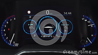 Setting Digital Dashboard of a Modern Car. Selection of Display Modes ...