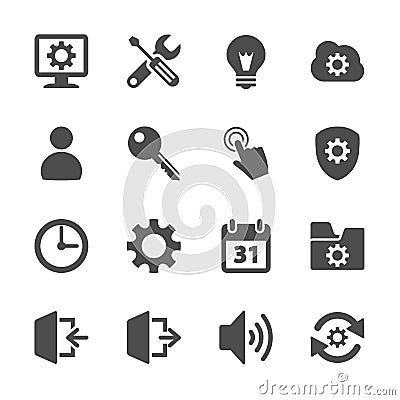 Setting Menu Icon Set, Vector Eps10 | CartoonDealer.com #45721302