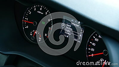 Setting Up the Car`s Functions Using the on-board Computer Screen Stock ...