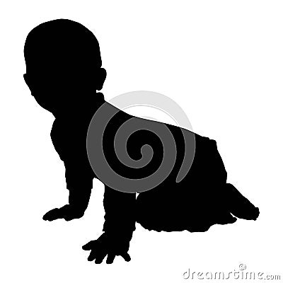 Baby Sit On Knees And Looking Forward, Child Evolution, Vector ...