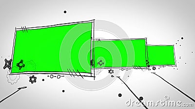 Several Green Screen Popping Up Stock Video - Video of white, people ...