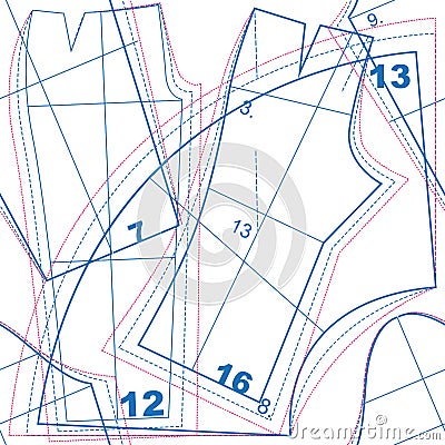 Sewing Pattern. Seamless Texture Vector Illustration | CartoonDealer ...