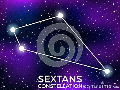 Sextans Constellation. Starry Night Sky. Cluster Of Stars And Galaxies ...