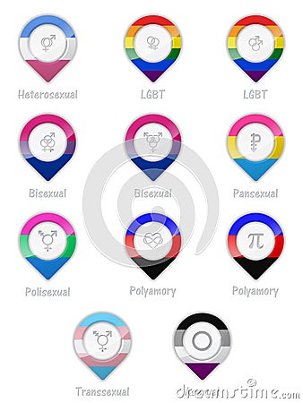 Sexual Orientation Symbols And Flags Stock Vector - Image: 57071847