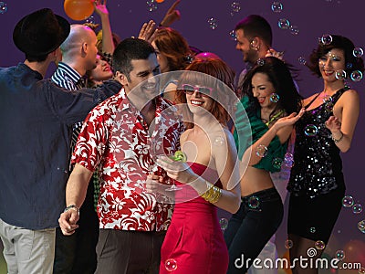 Couple Dancing, Flirting In Night Club Royalty-Free Stock Photography ...