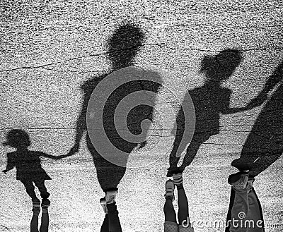 Shadows Of People On Road Royalty-Free Stock Image | CartoonDealer.com ...