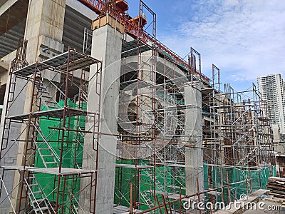 Temporary Staircase And Falsework Are Used As A Temporary Support ...