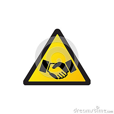 Shake Hands Icon In Danger Trangle. Do Not Shake Hands Concept. Stock ...