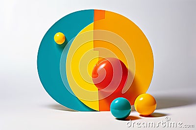 Shape Flair A Playful Modern Shape With A Pop Of Color And A Wh Stock ...