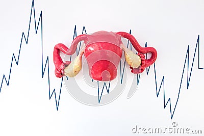 Shape Of Uterus Or Womb With Ovaries Is Background With Schedule Or ...