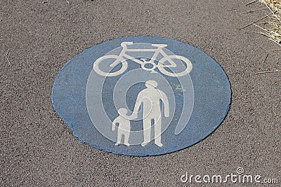 Shared Cycle And Pedestrian Path Sign Stock Image | CartoonDealer.com ...
