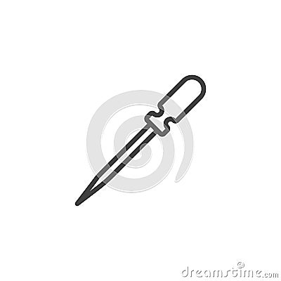 Sharp Awl Tool Line Icon Cartoon Vector | CartoonDealer.com #150908733