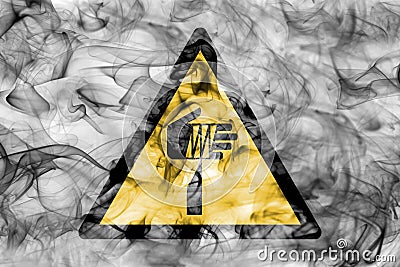 Sharp Objects Hazard Warning Smoke Sign. Triangular Warning Hazard Sign ...