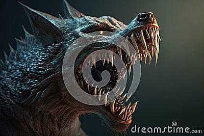 Sharp-toothed Werewolf Teeth Bared In Horrific Snarl Stock Photo ...