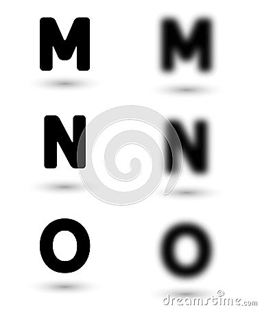 Sharp And Unsharp Alphabet Letters / Font Cartoon Vector ...