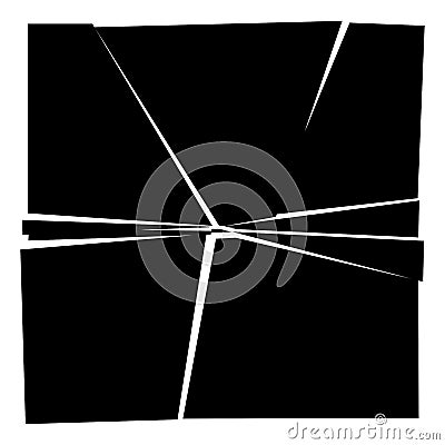 Shattered, Fractured, Broken Square. Burst, Explosion, And Rupture ...