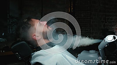 Shaving Process of Beards in Barbershop. Steam Shave Stock Footage ...