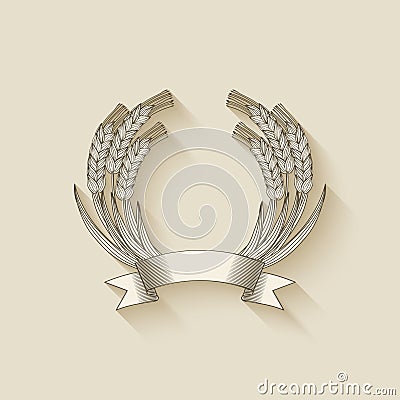 Sheaf Of Wheat With Ribbon Vector Illustration | CartoonDealer.com ...