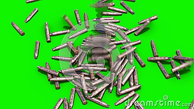 Shell Casings Falling Down on Green Screen Stock Video - Video of ...