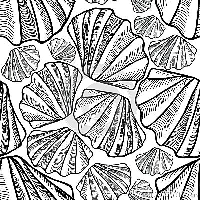 Shell Seamless Pattern. Sea Shells Texture Stock Photography ...