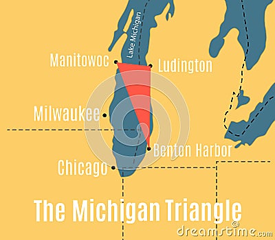 Vector Map Of The Lake Michigan Triangle | CartoonDealer.com #181738010