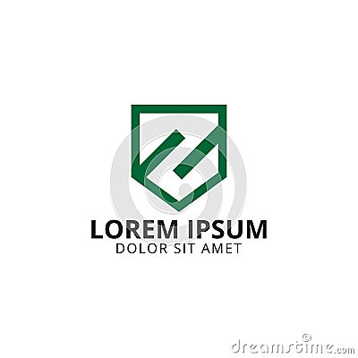 Shield Letter S Reverse Logo Template Cartoon Vector | CartoonDealer ...