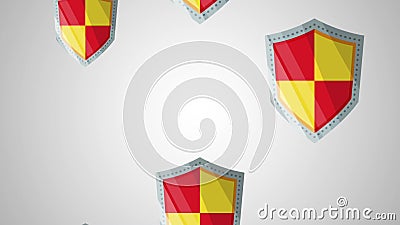 Security Shields Falling HD Animation Stock Footage - Video of object ...