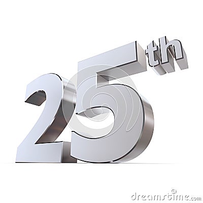 Shiny 25th - Silver/Chrome Stock Images - Image: 13170984