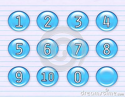 Shiny Blue Number Icons Royalty Free Stock Photography - Image: 15304187