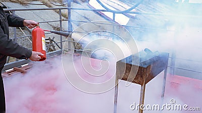 Ship Captain Snuff Out Fire Middle Deck Surface Stock Footage - Video ...