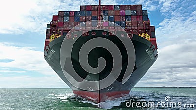 Ship Carrying Thousands of Containers Transporting International Cargo ...