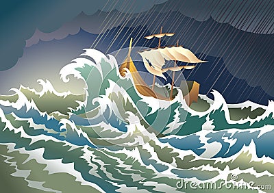 Ship Sinking In The Storm Royalty Free Stock Images - Image: 17226079