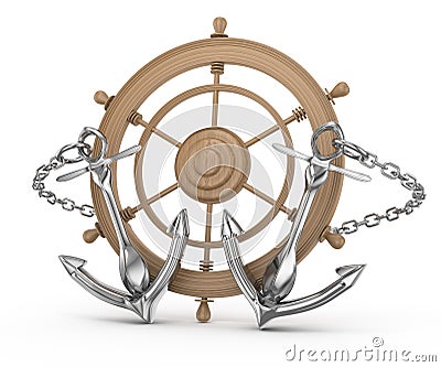 Ship Wheel And Anchors Stock Photo - Image: 29671590