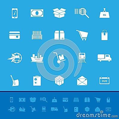 Shipment Color Icons On Blue Background Vector Illustration ...