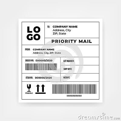 Shipping Barcode Sticker Label Template. Vector Illustration | CartoonDealer.com #199985800
