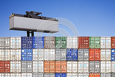 Shipping Containers Stacked Royalty Free Stock Images - Image: 25246129
