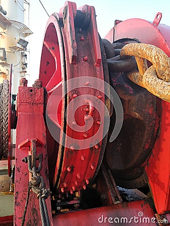 Ships Anchor Chain Winch Royalty-Free Stock Photography | CartoonDealer ...