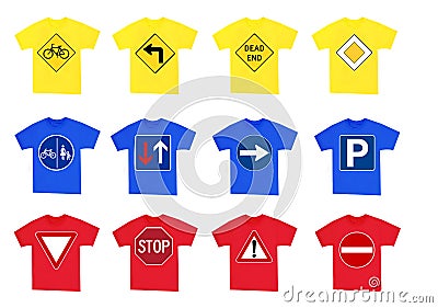 Shirts With Traffic Signs Stock Photo | CartoonDealer.com #19263192