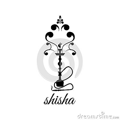 Shisha, Black Silhouette. Vector Hookah Illustration Stock Vector ...
