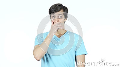 Shock, Upset Man Reaction, White Background,Young,,,, Stock Video ...