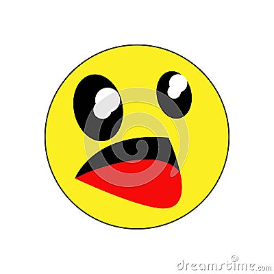 Shocked Expression Emoticon. Shock Emoji Cartoon Vector | CartoonDealer ...