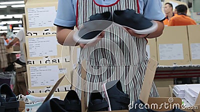 Shoe Quality Inspection Process Stock Footage - Video of check, control ...