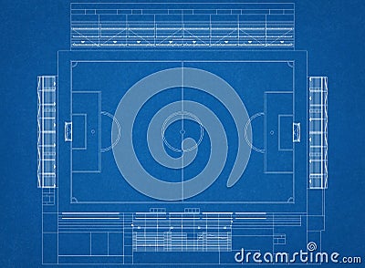 Football Field Architect Blueprint Royalty-Free Stock Photography ...
