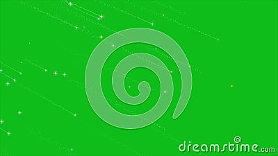 Shooting Stars Falling on Green Screen Background. Blinking Glowing ...