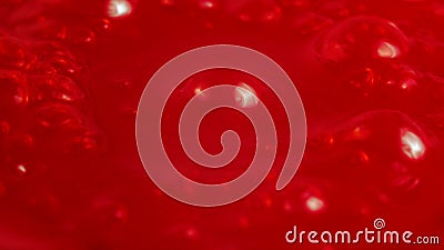 Shooting of Sticky Bubbled Red Goo, Close-up Stock Footage - Video of ...