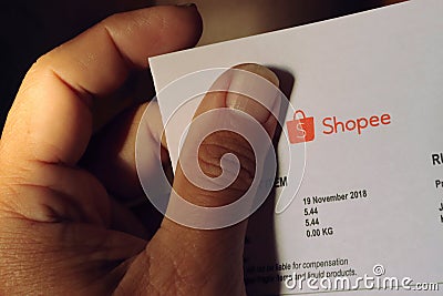 Shopee Logo On Delivery Note Editorial Image | CartoonDealer.com #132721770